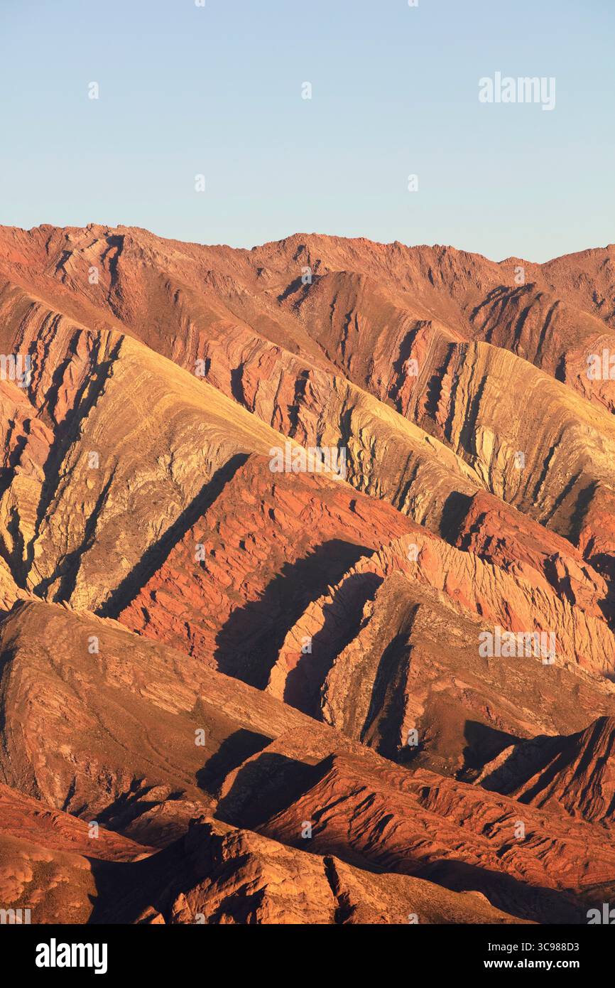 Detail of the Hornocal Mountain of 14 Colors at sunset, Humahuaca ...