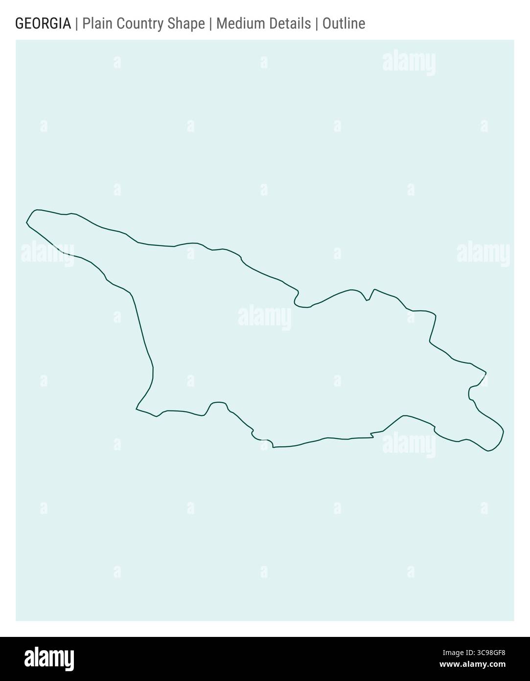Georgia plain country map. Medium details. Outline style. Shape of ...