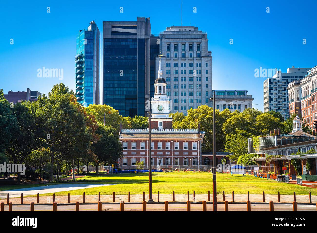Independence Hall historic landmark in Philadelphia street view, state ...