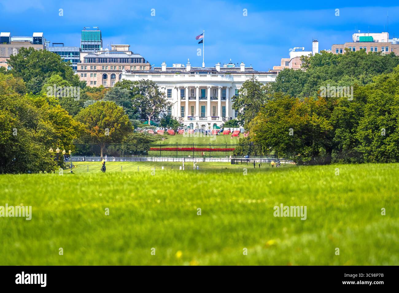 White House back lawn and facade view, Washington DC, capital of USA ...
