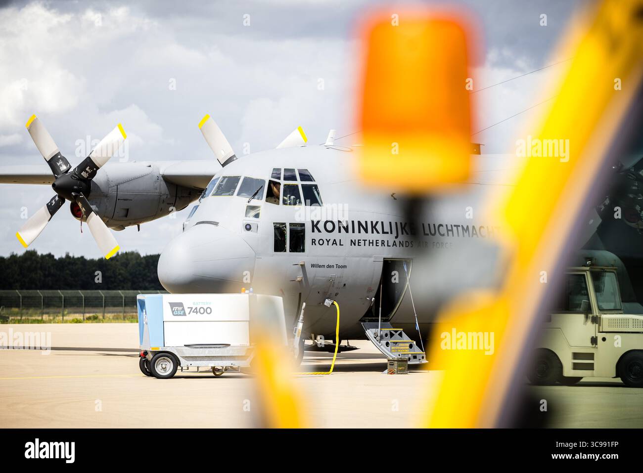 EINDHOVEN - A Dutch military transport aircraft at Eindhoven Air Base ...