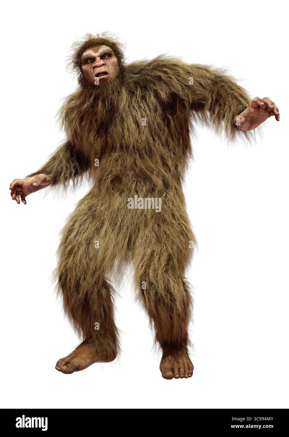 3D rendering of a sasquatch or bigfoot isolated on white background ...