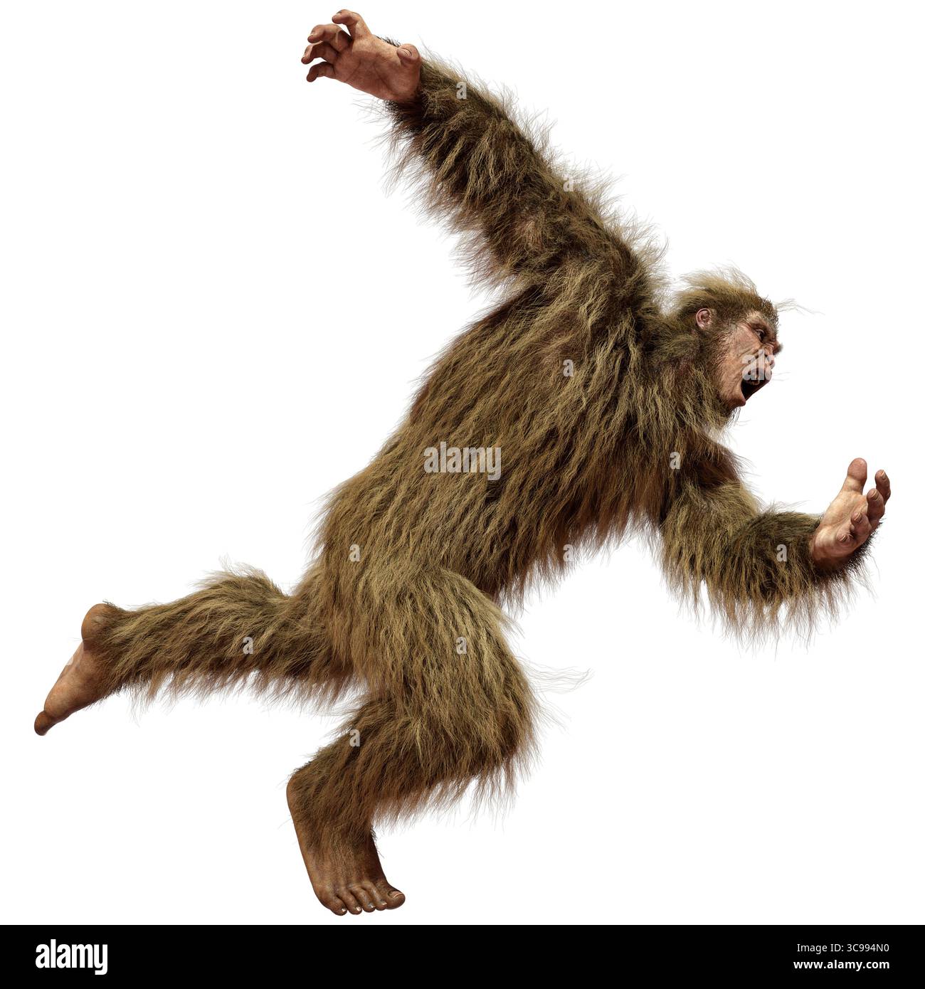 3D rendering of a sasquatch or bigfoot isolated on white background ...