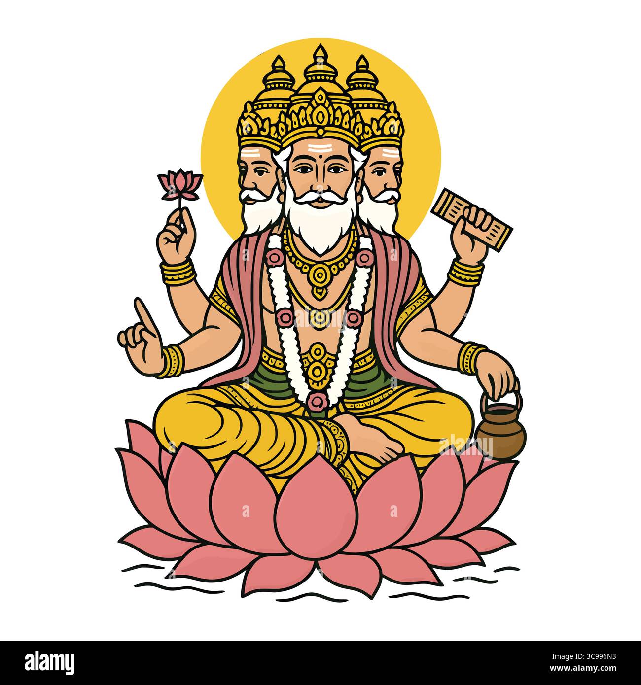 Lord brahma and vedas Stock Vector Images - Alamy