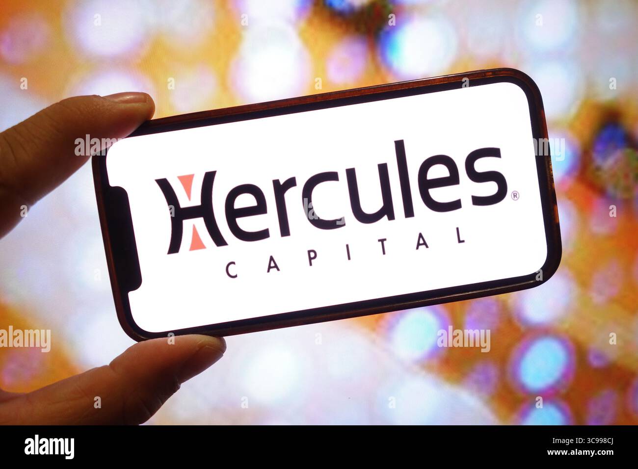 In this photo illustration, the Hercules Capital company logo is seen ...