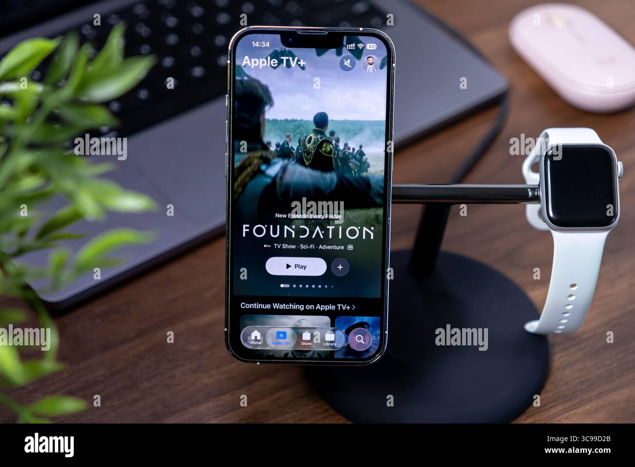 Poznan, Poland - July 29, 2025: Apple TV app showing Foundation series on an iPhone with ios 26 ...