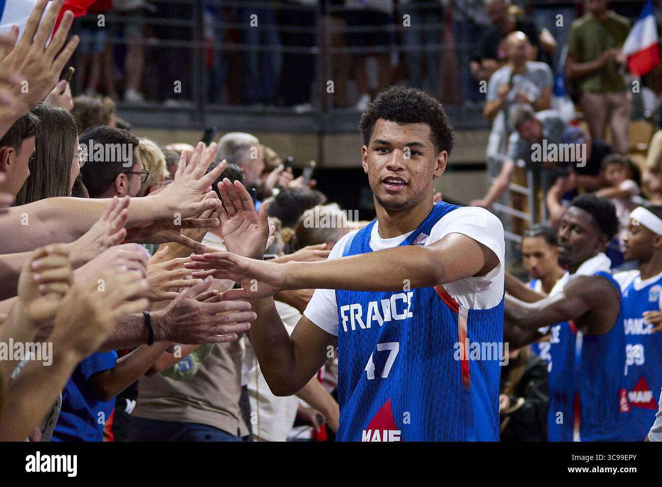 Vincent POIRIER (17) of France during the Friendly Basketball match ...