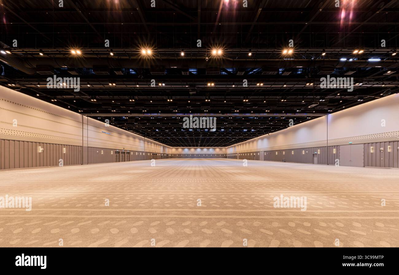 Empty hall exhibition space center. Backdrop for exhibition stands and ...