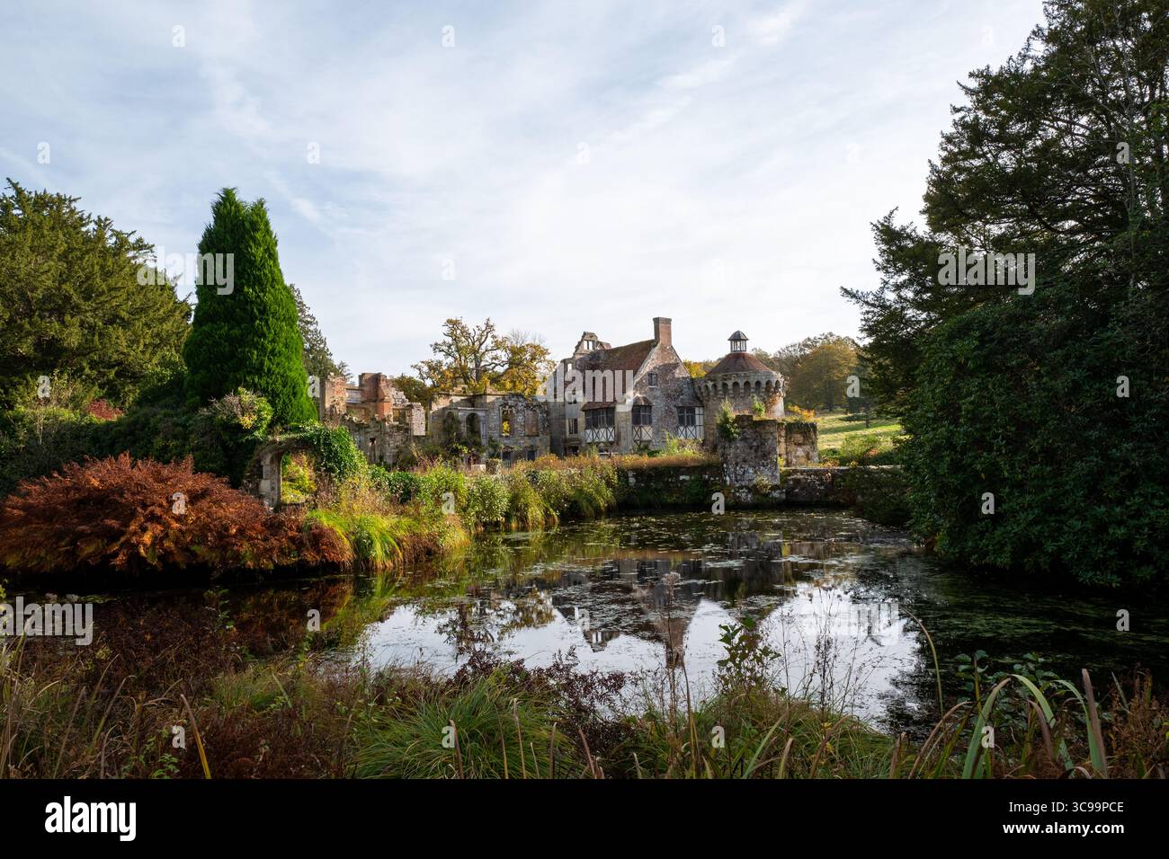 Scotney Castle ruins and Victorian mansion in vast woodland and ...