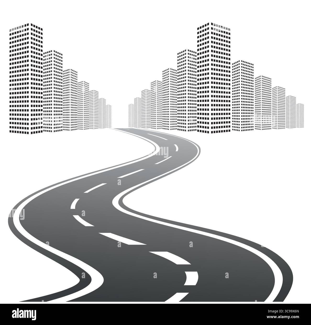 The big city with the long road Stock Vector Image & Art - Alamy