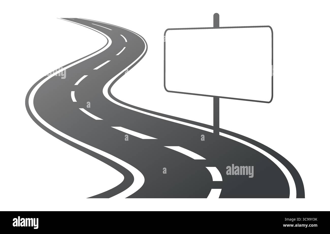 A symbol of the long road with the road sign Stock Vector Image & Art ...