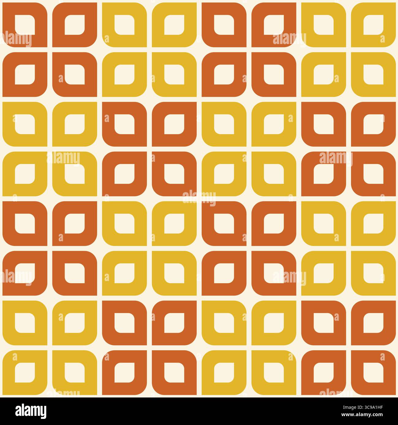 Bright retro seamless vector pattern with orange and yellow geometric ...