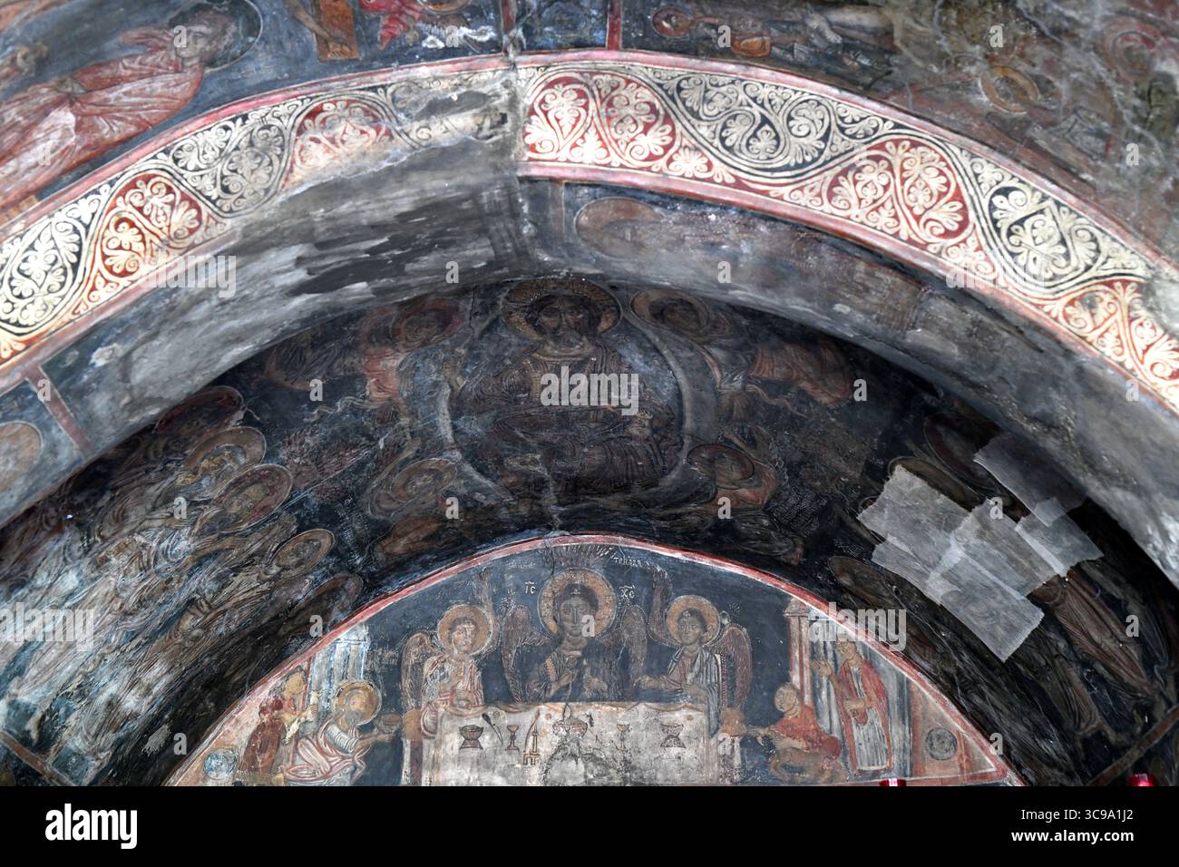 Thronos, Panagia church (Byzantine, 14th century). Wall painting. Amari ...