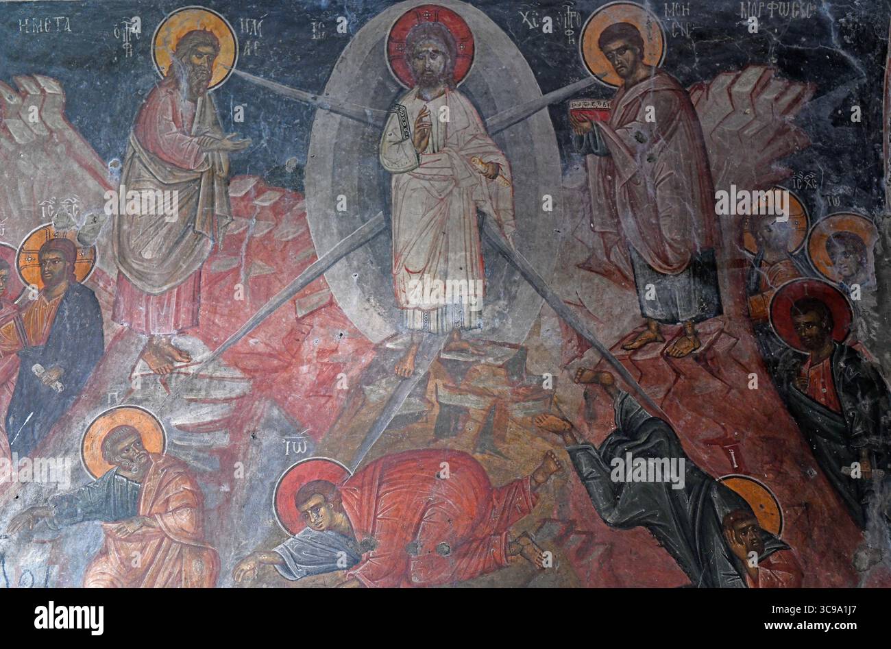 Thronos, Panagia church (Byzantine, 14th century). Wall painting. Amari ...