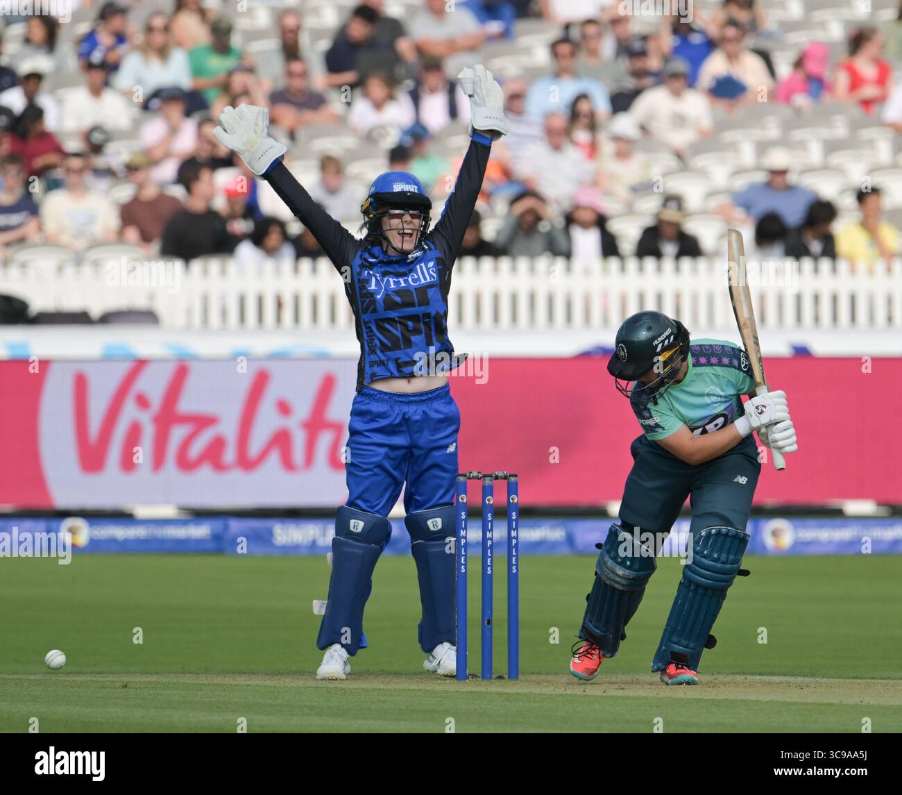 London, England. 5 August, 2025. Alice Capsey of Oval Invincibles Women ...