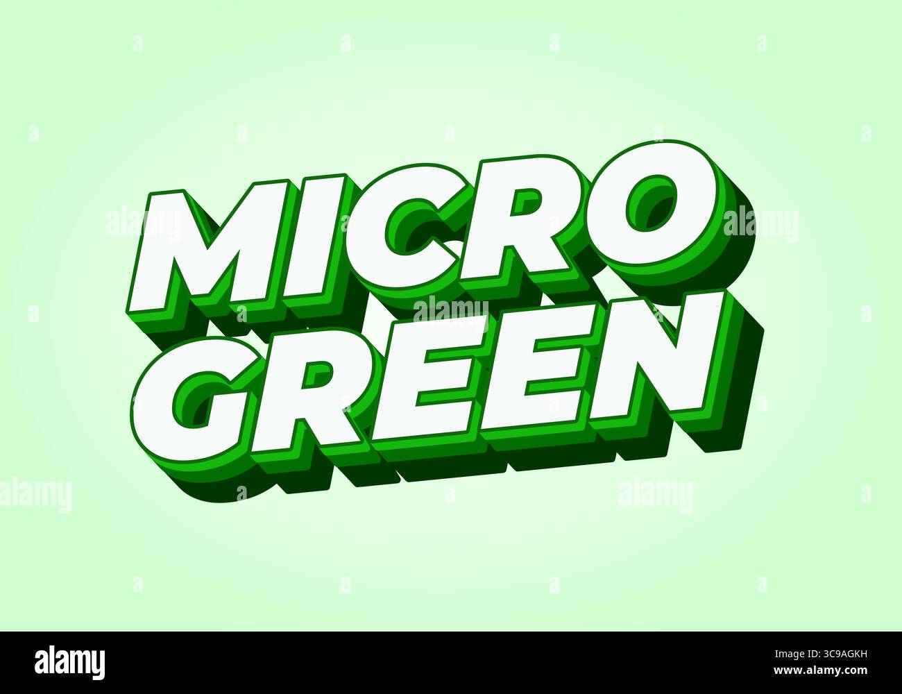 Stylized text reading MICRO GREEN in bold, 3D typography with a green ...