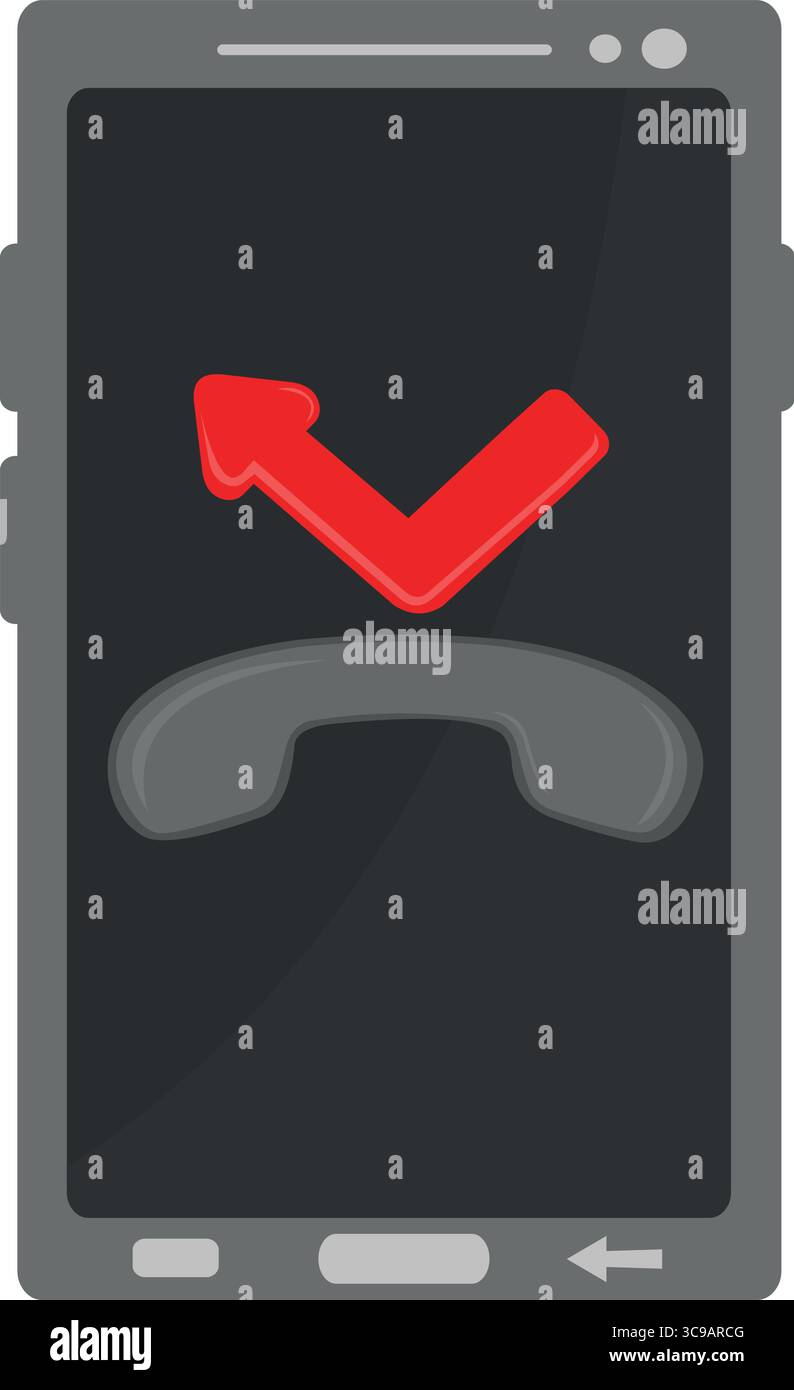vector illustration mobile phone missed call concept icon Stock Vector ...