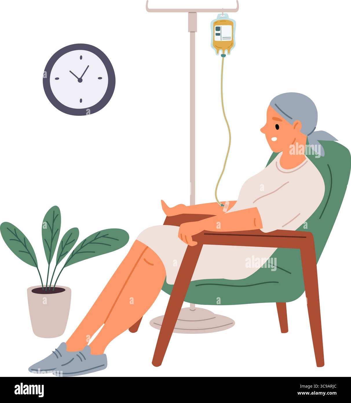 Woman in polyclinic treats cancer with course of chemotherapy. Medical ...
