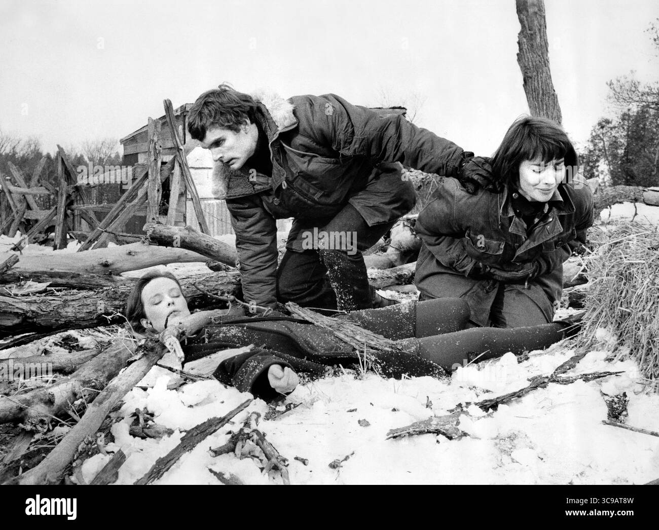 Sandy Dennis, Keir Dullea, Anne Heywood, on-set of the film, "The Fox ...