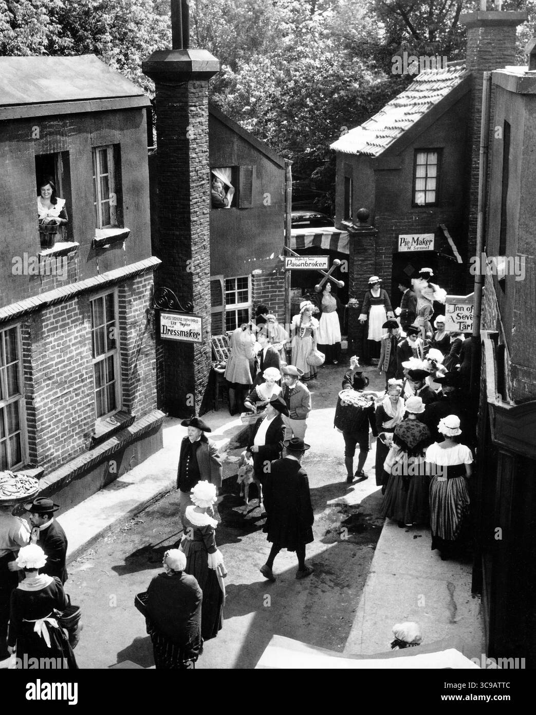 Street scene, on-set of the film, "Fanny Hill", Gloria Film, Pan World, 1964 Stock Photo - Alamy