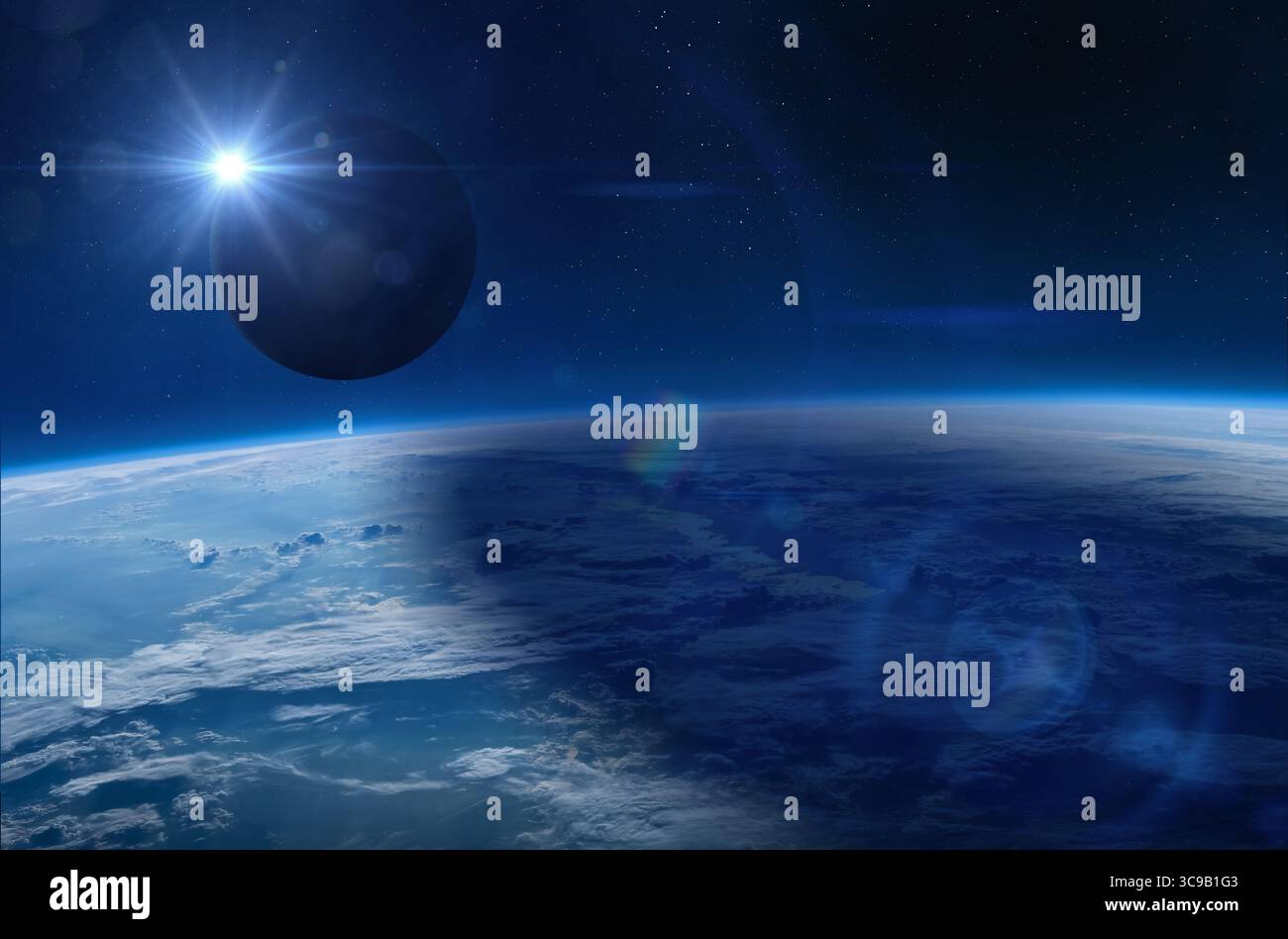 Solar Eclipse. Natural phenomenon when Moon passes between planet Earth ...