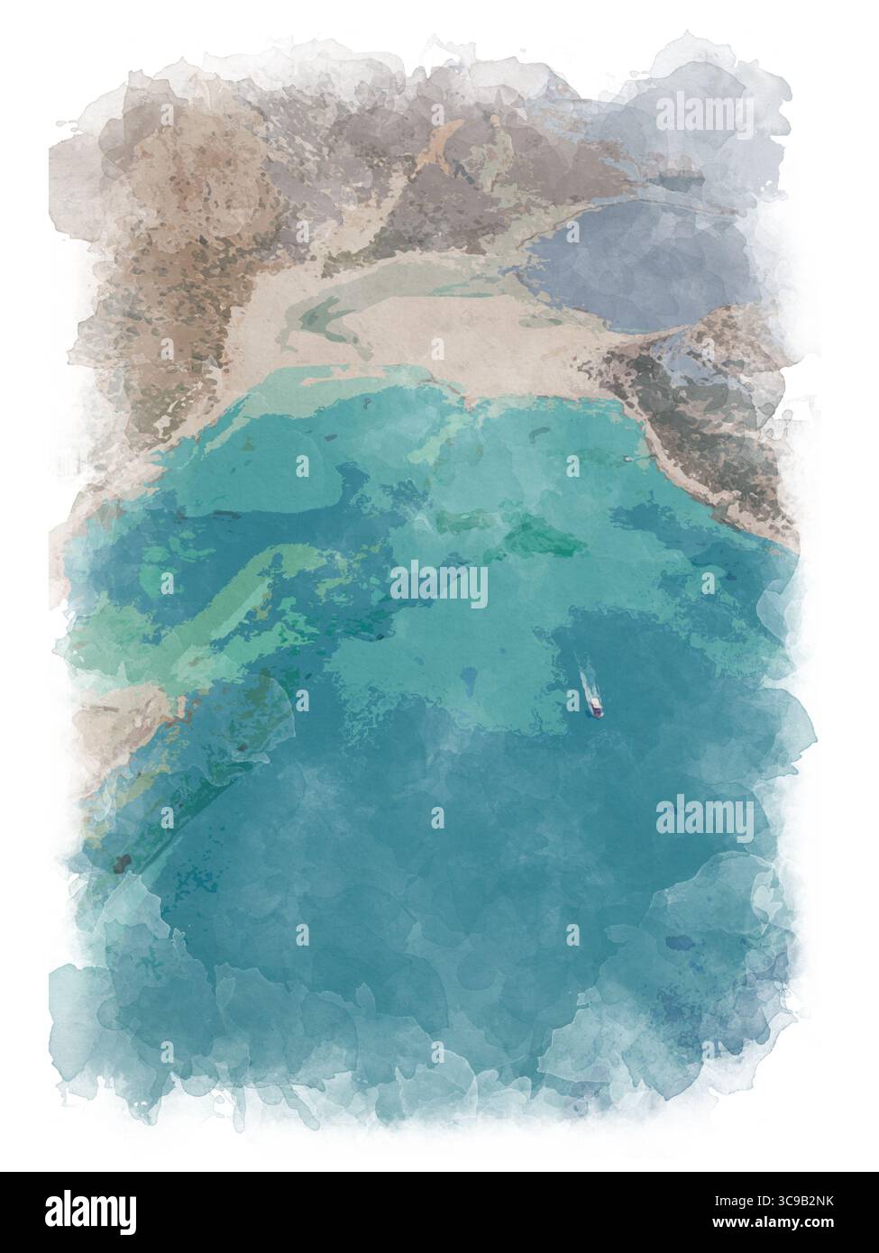 Balos lagoon watercolor hi-res stock photography and images - Alamy