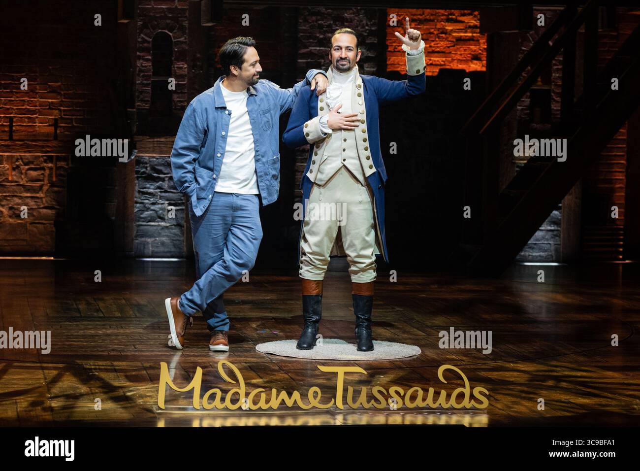 New York, NY, August 5, 2025: Jimmy Fallon Unveils Lin-Manuel Miranda's New Wax Figure for ...