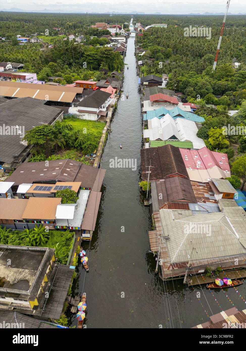 Aerial view narrow canal cutting hi-res stock photography and images ...