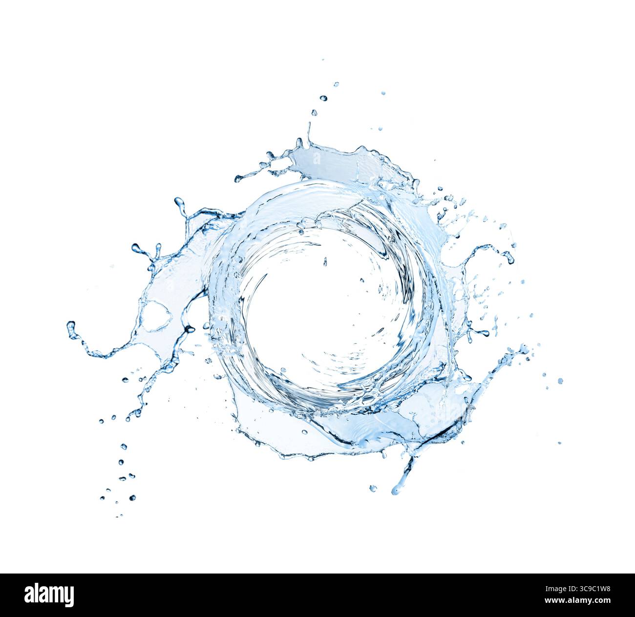 Water forming whirlpool on white background. Whirling fluid Stock Photo ...