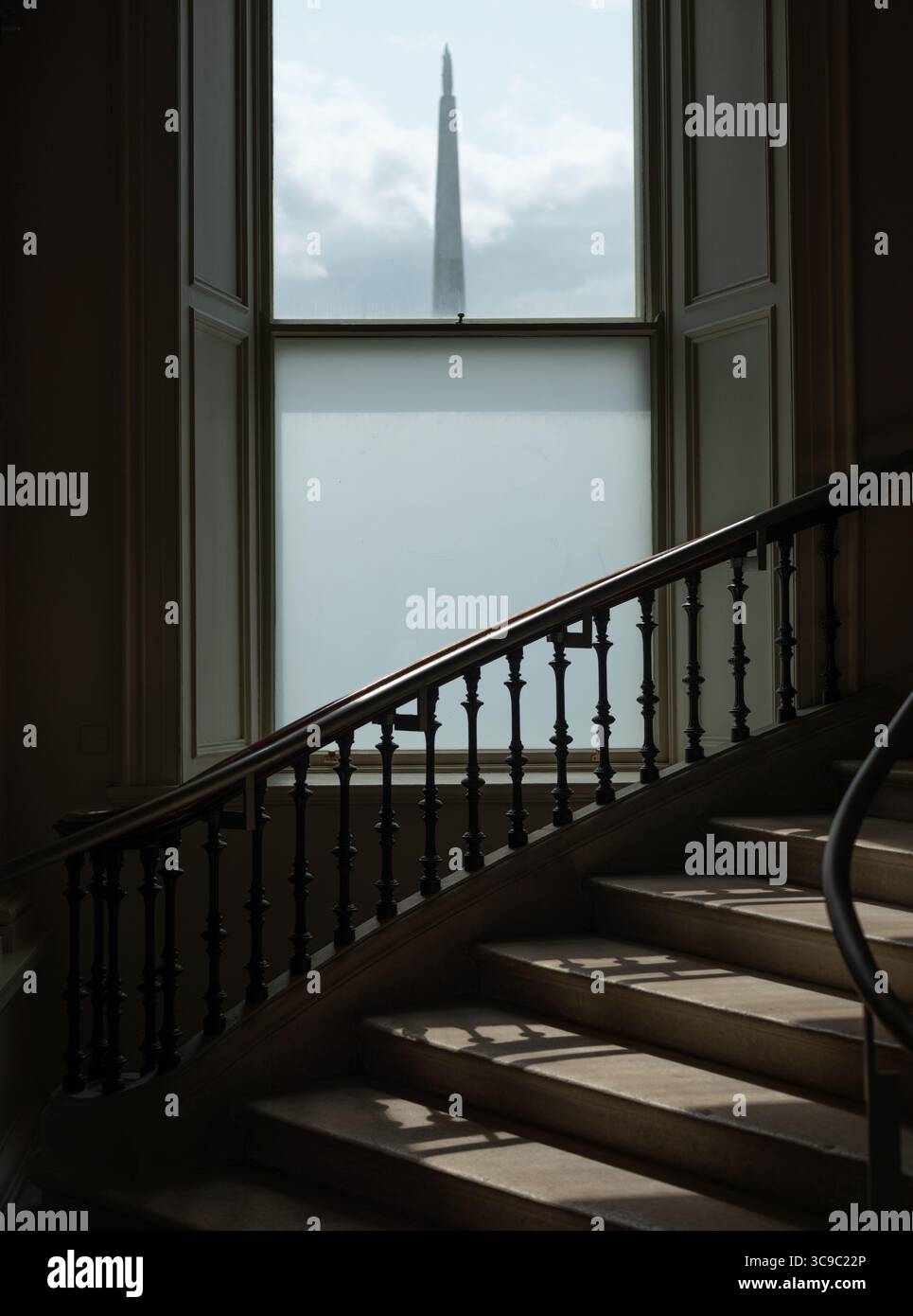 A view out the window of The National Gallery of Ireland, in Dublin ...