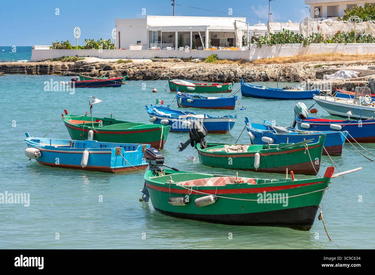 Fishing boats peacefully anchor hi-res stock photography and images - Alamy