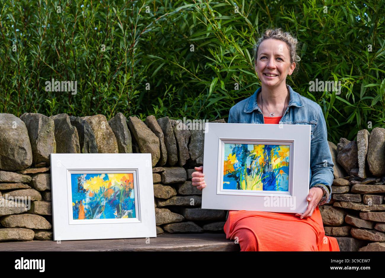 UK: Jemma Derbyshire artist at Amisfield walled garden in Haddington ...