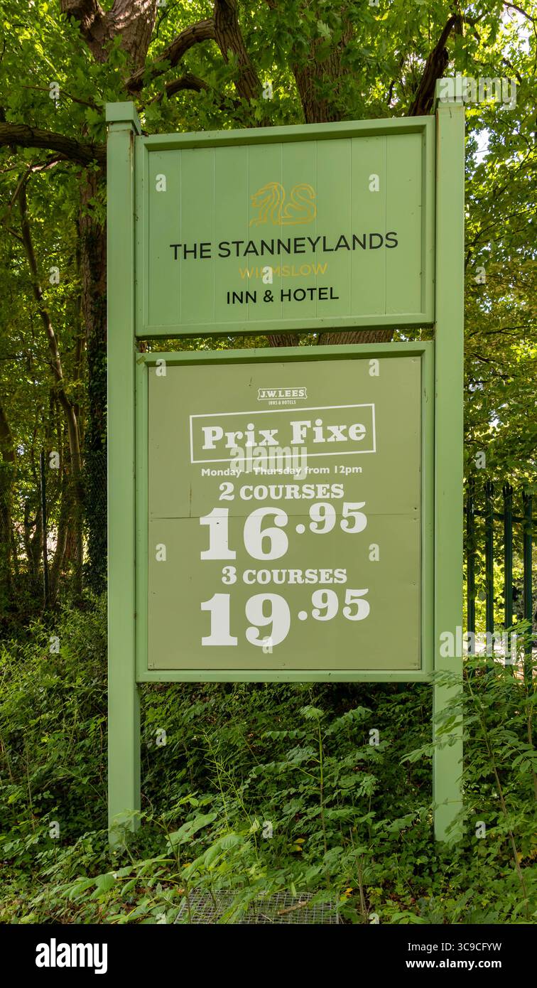 The Stanney Lands Hotel advertising board Stock Photo - Alamy