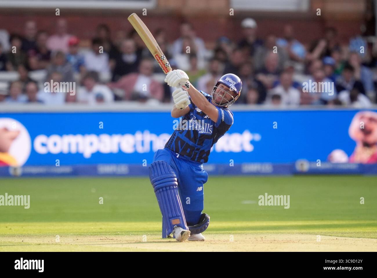 London Spirit's David Warner bats during the Hundred Men's match at ...