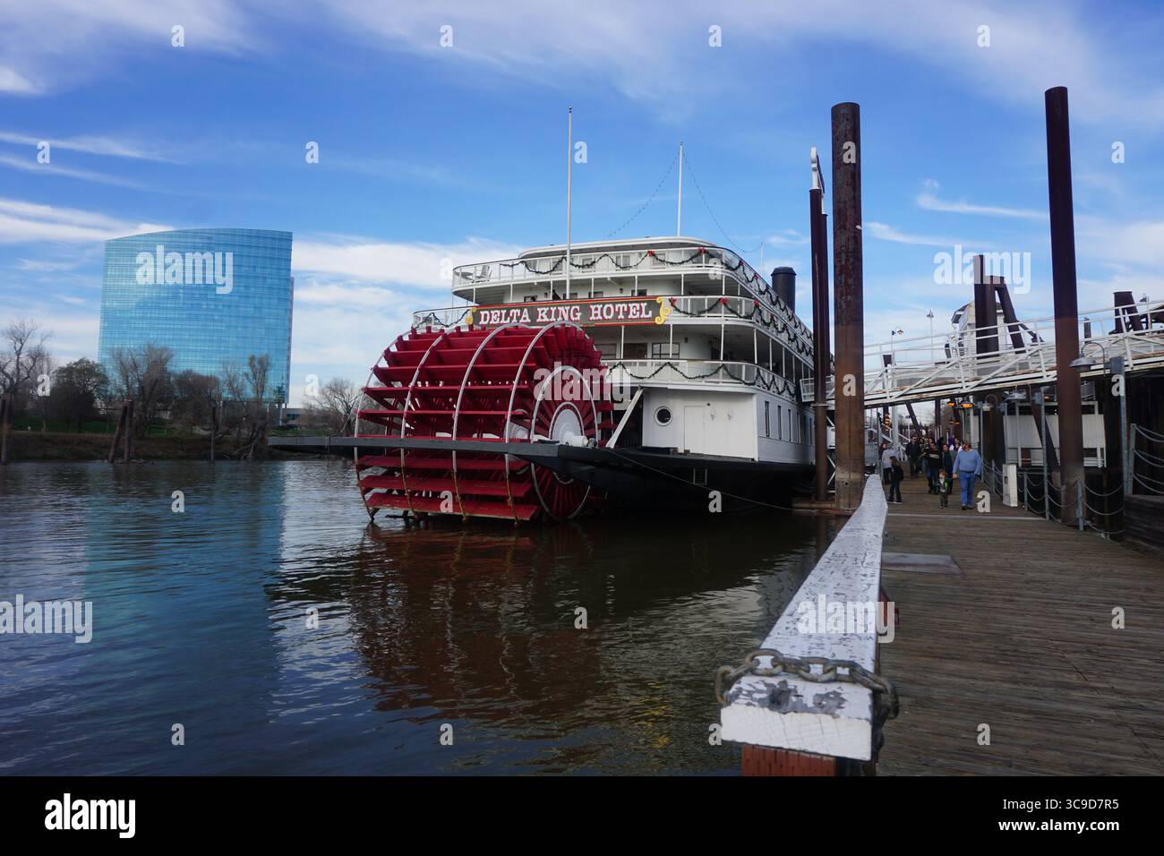 The historic Delta King riverboat docked along the waterfront in Old ...