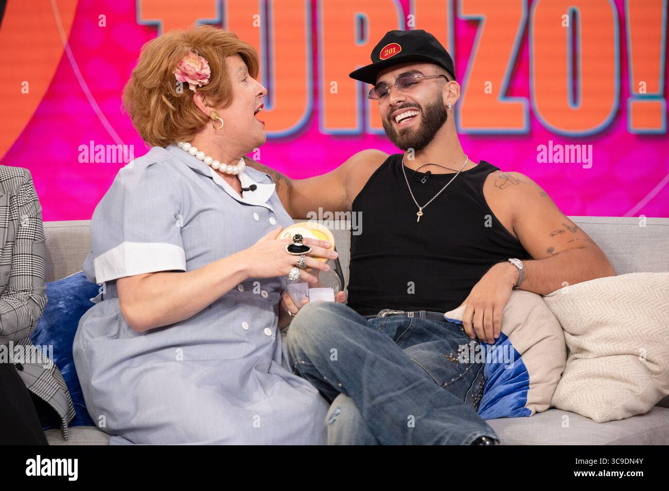 DORAL, Fl - Aug 5: Raul Gonzalez as “Doña Meche” and Colombian singer ...