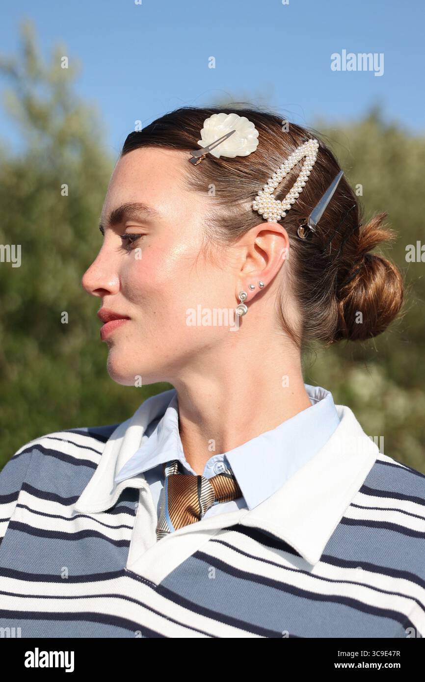 Copenhagen, Denmark. August 5, 2025. Street fashion at Copenhagen ...