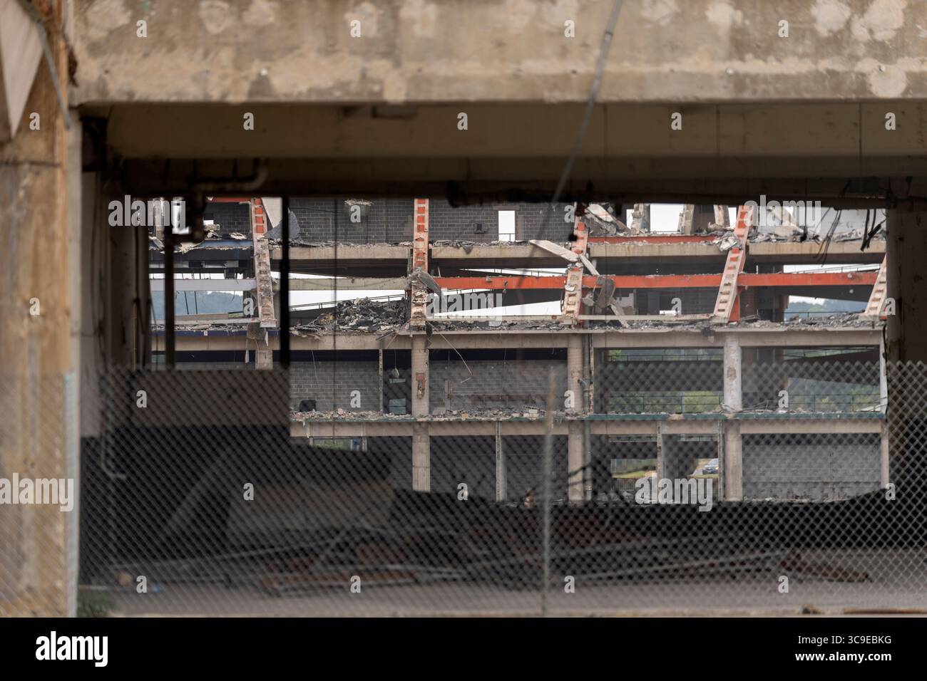 Demolition work at RFK Stadium, the onetime home of the Washington ...