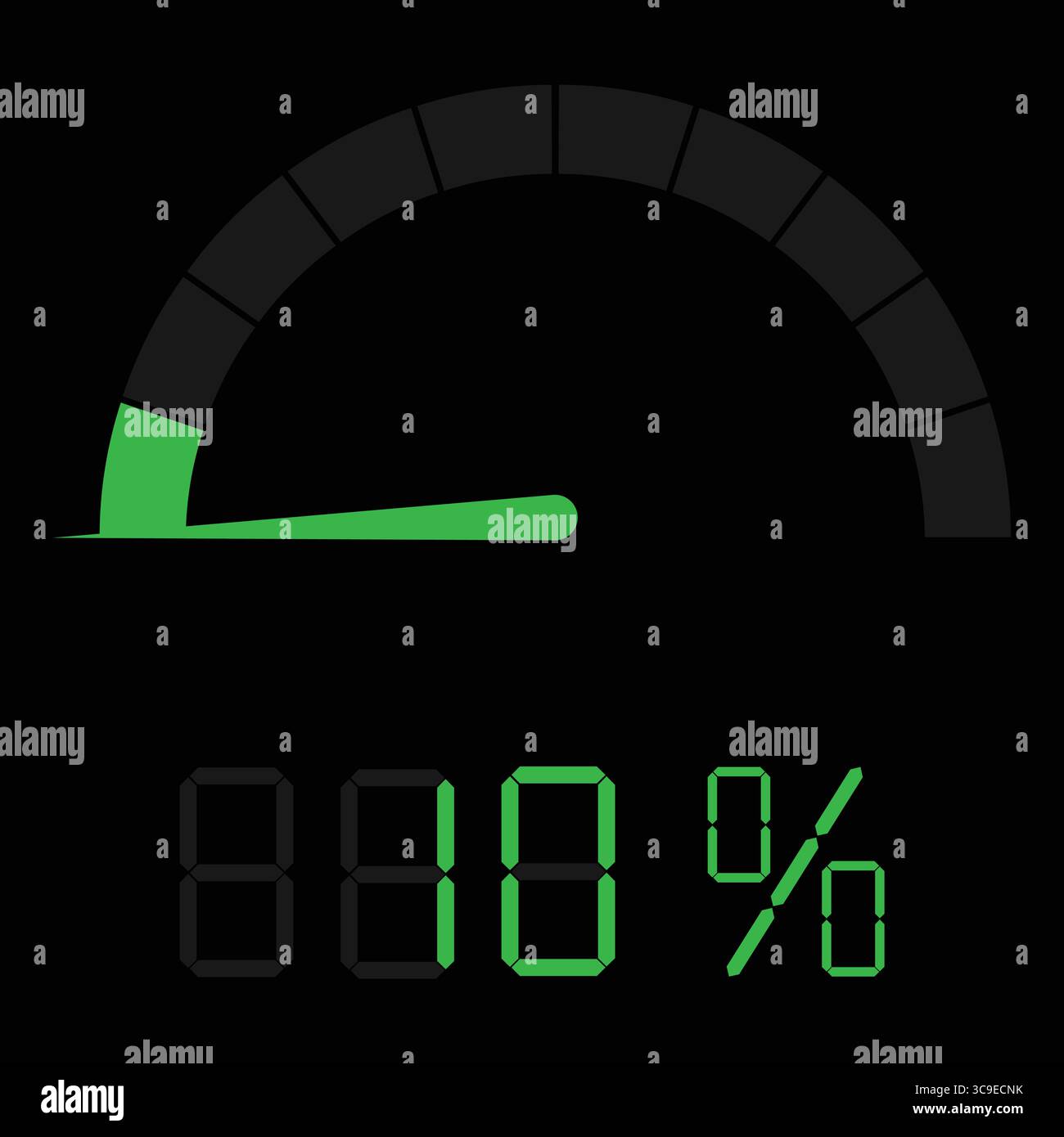Speedometer gauge meter icon showing 10% for infographic use. Speed ...