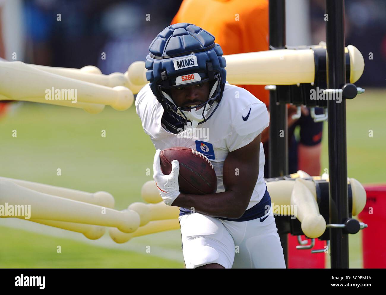 Denver Broncos wide receiver Marvin Mims Jr. takes part in drills ...
