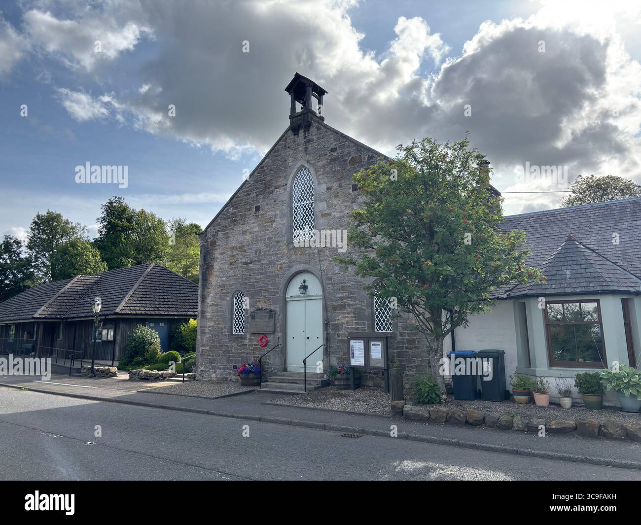 Historic parish kirk in Carlops, set in summer countryside of the ...