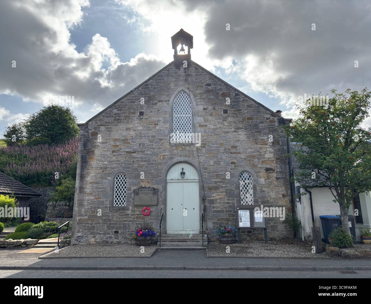 Historic parish kirk in Carlops, set in summer countryside of the ...