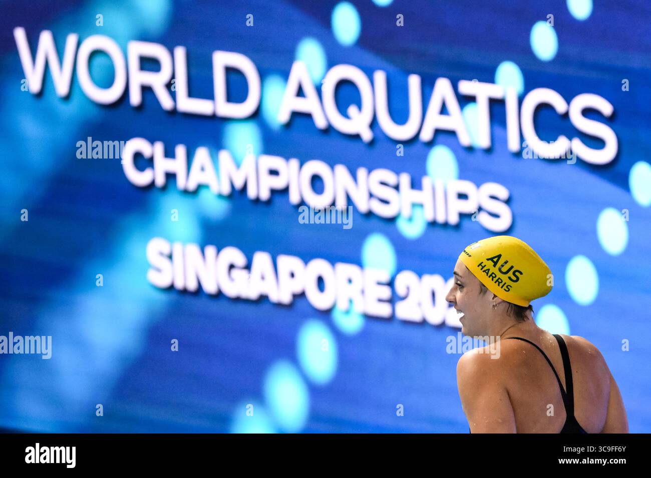 Meg Harris of Australia, reacts after winning the gold medal in the ...