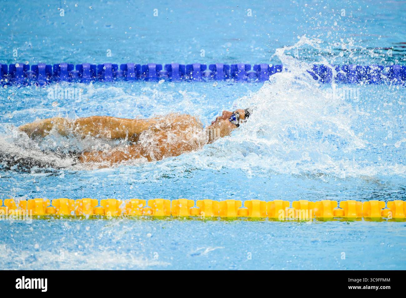 Thomas Ceccon of Italy competes in the Men's 4x100m Medley Relay during ...
