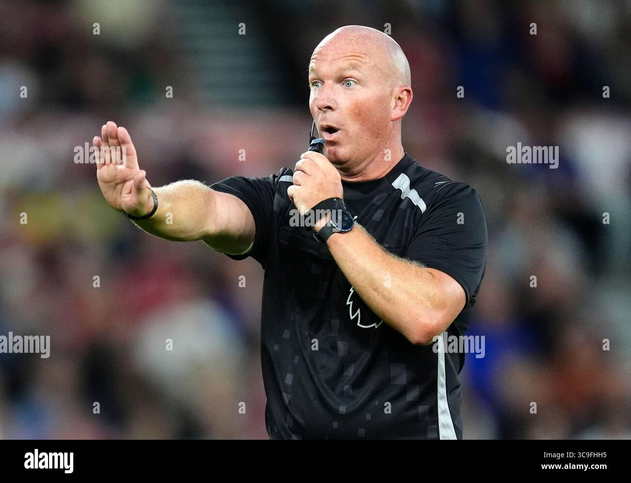 Referee Simon Hooper during the pre-season friendly match at City ...