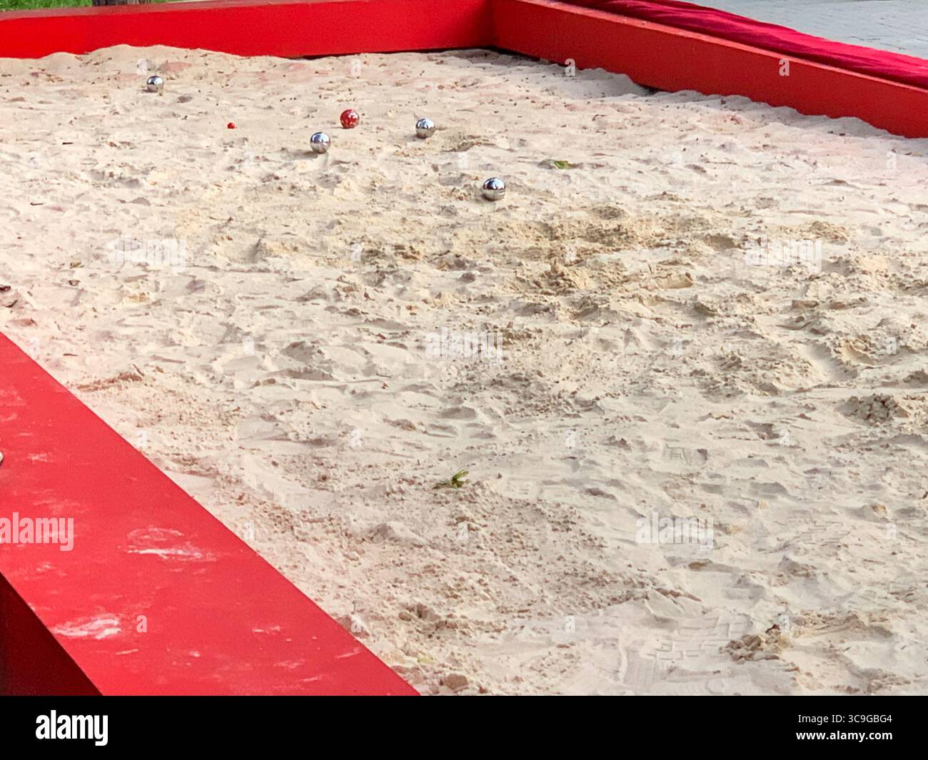 Game Bocce petanque bowl sport metal balls in the sand .throwing steel ...