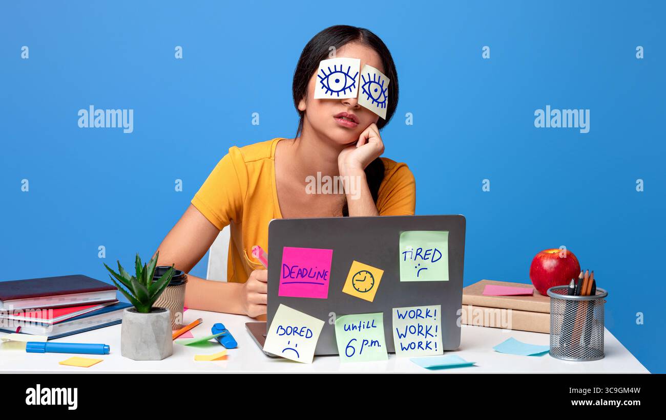Indian woman sticky notes hi-res stock photography and images - Alamy