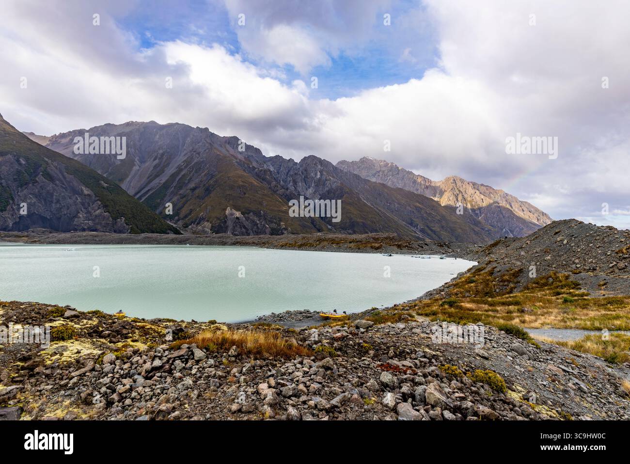 Tasman Lake, glacial terminal lake, Aoraki Mount Cook National Park ...