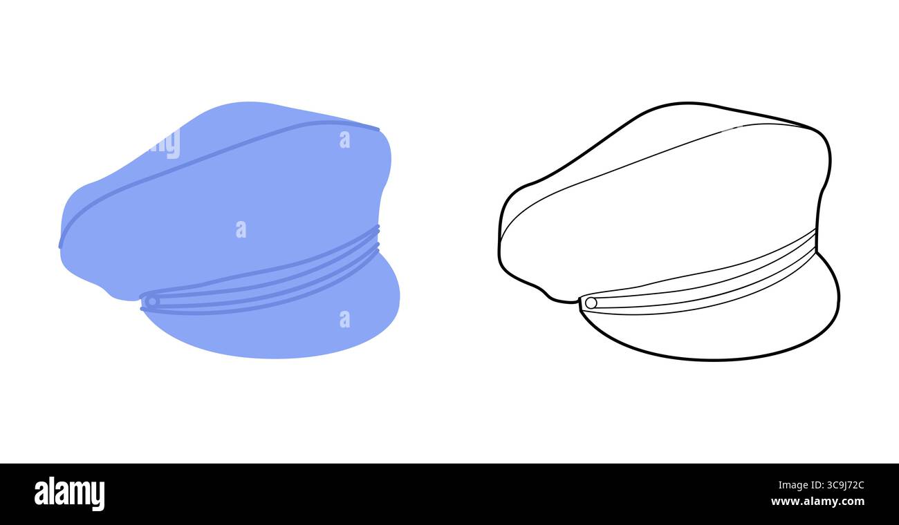 Marine Cap with Peak. Hat for Head Fashion accessory clothing technical ...