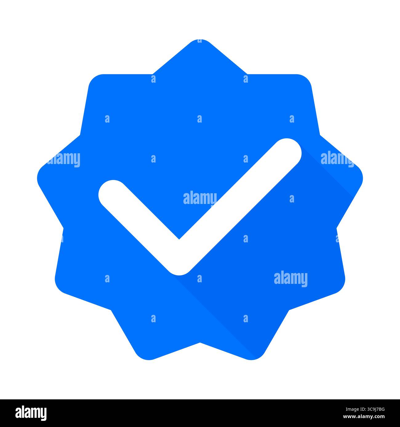 Verified checkmark icon. Blue badge symbol. Trust approval graphic ...